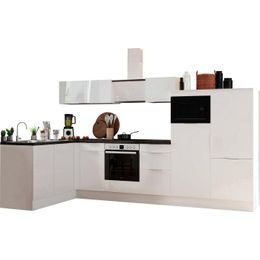 respekta Küche Elisabeth, vormontiert, inkl. E-Geräte, Breite 340 cm, weiß