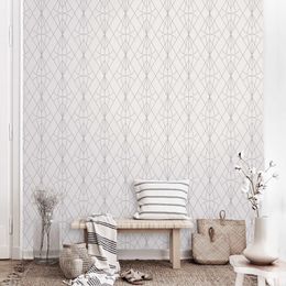 Mustertapete Art Deco Diamant Muster in Grau XXL