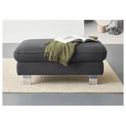 Hocker COTTA "Driver" Gr. B/H/T: 101cm x 46cm x 65cm, Flachgewebe fein TBB, grau (dark grey) mit edlen Metallfüßen