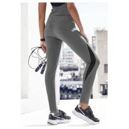 Funktionsleggings Vivance ACTIVE Gr. XL (48/50), N-Gr, grau (grau meliert), Damen, Single Jersey, Obermaterial: 53% Baumwolle, 39% Polyester, 8% Elasthan, unifarben, meliert, Hosen, Sportleggings mit breitem Komfortbund