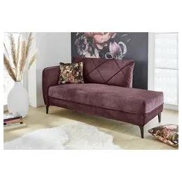 Jockenhöfer Recamiere JOCKENHÖFER GRUPPE "Novara" Sofas Gr. B/H/T: 165cm x 86cm x 85cm, Velours, Recamiere beidseitig montierbar, lila (aubergine) Steppung, Rauten-Biesennähte, Sitzkomfort, frei im Raum stellbar