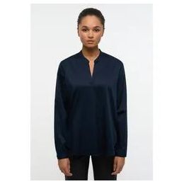 Longbluse Eterna "LOOSE FIT" Gr. 34, blau (dunkelblau), Damen, 95% cotton, 5% Elasthan, Blusen