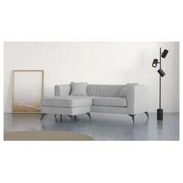 Ecksofa Places of Style "MATTHEW B/T/H: 201/162/74 cm, ideal für kleine Räume", grau (hellgrau), B:201cm H:74cm T:162cm, 100% Polyester, Sofas, L-Form, feine Steppung im Rücken, incl. Zierkissen