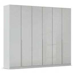 Drehtürenschrank Rauch "Kleiderschrank Kleiderschränke Schrank Garderobe AGORDO mit Glasfront" Schränke Gr. B/H/T: 271 cm x 229 cm x 54 cm, 6 St., grau (seidengrau) durchdachte Innenausstattung, in 6 Breiten und 2 Höhen MADE IN GERMANY