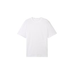 Tom Tailor Herren COOLMAX® Basic T-Shirt, weiß, Uni, Gr. S