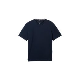 Tom Tailor Herren COOLMAX® Basic T-Shirt, blau, Uni, Gr. L