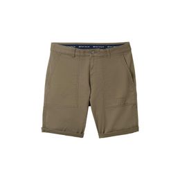 Tom Tailor Herren Shorts mit Utility Details, grün, Uni, Gr. 30