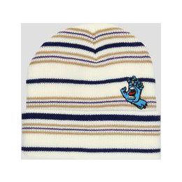 Santa Cruz Screaming Mini Hand Stripe Beanie white stripe