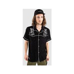 Broken Promises Duality Embroidered Button Up Hemd black
