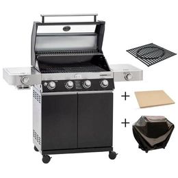 Rösle RÖSLE Gasgrill RÖSLE BBQ Gasgrill Videro G4-S Vario+ schwarz 2023 Pizzastein und