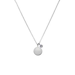 Paul Valentine Birthstone March Necklace Silver