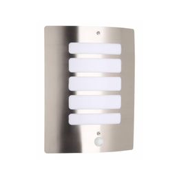 Brilliant Lampe Todd Außenwandleuchte Bewegungsmelder edelstahl 1x A60, E27, 60W, geeignet für Normallampen (nicht enthalten) IP-Schutzart: 44 - spritzwassergeschützt