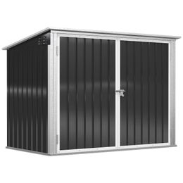 Outsunny Mülltonnenbox mit 2 Behälterdeckelketten, 2 Lüftungsfenstern schwarz 178,5L x 104,5B x 128,5 cm