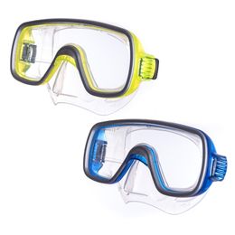 SALVAS Jugend Tauch Maske Geo Schnorchel Taucher Schwimm Brille Beschlag Silikon Farbe: blau