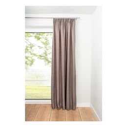 ONDECO Schlaufenschal Balance Gardinen Blickdicht Vorhang Schlafzimmer 1er Set Farbe: Taupe, Größe: 135x300 cm