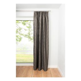 ONDECO Schlaufenschal Stream Gardinen Blickdicht Vorhang Schlafzimmer 1er Set Farbe: Taupe, Größe: 135x300 cm