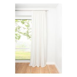 ONDECO Schlaufenschal Balance Gardinen Blickdicht Vorhang Schlafzimmer 1er Set Farbe: Weiß, Größe: 135x300 cm