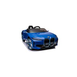 ES-Toys Kinder Elektroauto BMW I4, MP3, Bluetooth, EVA-Reifen, Gurt, bis 6 km/h blau