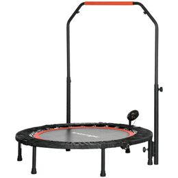 SPORTNOW Trampolin mit LCD-Monitor und Höhenverstellbarem griff schwarz, rot 102L x 102B x 123H cm