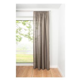 ONDECO Schlaufenschal Dot Gardinen Blickdicht Vorhang Schlafzimmer 1er Set Farbe: Taupe, Größe: 135x300 cm