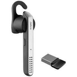 Jabra Stealth UC (MS) Telefon In Ear Headset Bluetooth® Mono Schwarz, Silber Noise Cancelling, Mikrofon-Rauschunterdrückung Mono, Headset