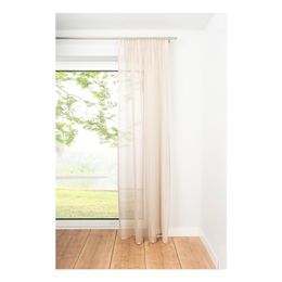 ONDECO Schlaufenschal Soft Gardinen Blickdicht Vorhang Schlafzimmer 1er Set Farbe: Sand, Größe: 135x245 cm