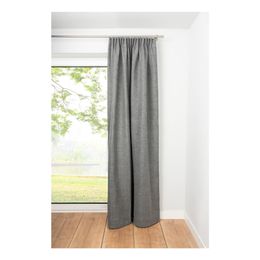 ONDECO Schlaufenschal Chalet Gardinen Blickdicht Vorhang Wohn-Schlafzimmer 1er Set Farbe: Grau, Größe: 135x300 cm