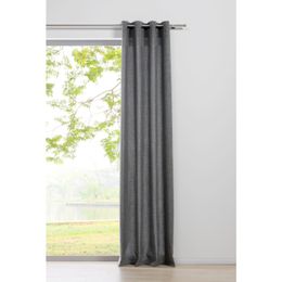 ONDECO Ösenschal Chalet Gardinen Blickdicht Vorhang Schlafzimmer Ösen Vorhänge Blickdicht 1er Set Farbe: Grau, Größe: 135x245 cm