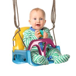 Outsunny 3-in-1 Babyschaukel, Kinderschaukel mit verstellbarem Seil, Blau