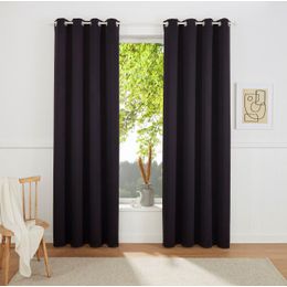 Verdunkelungsvorhang Sola, my home, Ösen (1 St), blickdicht, Polyester, Breite 130 cm und 270 cm, einfarbig, Verdunkelung, Überbreite, schwarz