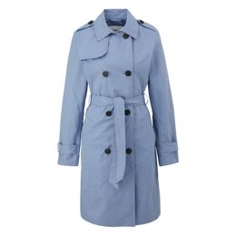 s.Oliver Trenchcoat mit Knopfleiste und Bindegürtel, blau