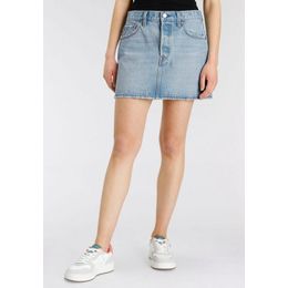 Levi's Levi's® Jeansrock ICON SKIRT mit Used-Effekten und ausgefransten Kanten, blau