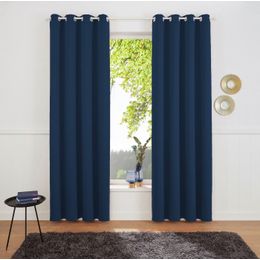 Verdunkelungsvorhang Sola, my home, Ösen (1 St), blickdicht, Polyester, Breite 130 cm und 270 cm, einfarbig, Verdunkelung, Überbreite, blau