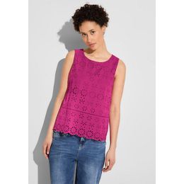 Street One Spitzentop aus reiner Baumwolle, rosa