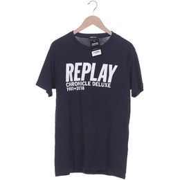 Replay Herren T-Shirt, marineblau