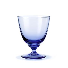 Holmegaard - Flow Trinkglas mit Fuß 35 cl, dunkelblau