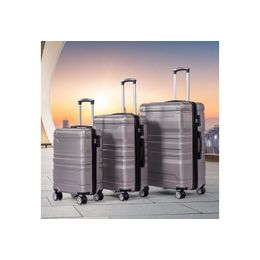 Flieks Trolley, 4 Rollen, 3er Set Hartschalen TSA-Schloss Schwenkrolle M+L+XL