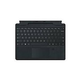 Microsoft Surface Pro Signature Keyboard mit Fingerabdruckleser - Tastatur - mit Touchpad, Beschleunigungsmesser, Surface Slim Pen 2 Ablage- und Ladeschale - QWERTY - Spanisch - Schwarz