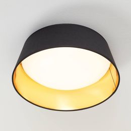 REALITY LEUCHTEN Schwarz-goldene Textil-Deckenlampe Ponts m. LEDs