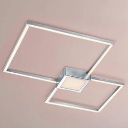 Trio LED-Deckenleuchte Hydra, 3.000K nickel, 2 Quadrate