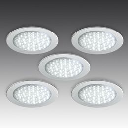 HERA R 68-LED Einbaustrahler in Edelstahloptik, 5er-Set