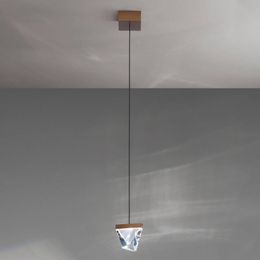 Fabbian Tripla LED-Hängeleuchte Kristall bronze