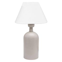 PR Home Riley Tischlampe, Stoffschirm, beige/weiß