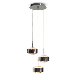 Top Light LED-Pendellampe Puk Meg Maxx Drop Trio, nickel