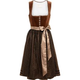 Krüger KRÜGER COLLECTION Dirndl Samt-Dirndl mit Blumenstick