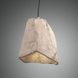 Fabas Luce Pendelleuchte Rock in Stein-Optik