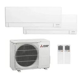 Mitsubishi MultiSplit Duo Wandgeräte Standard MSZ-AY25 + MSZ-AY35 + MXZ-2F42 | 2,5 kW + 3,5 kW - Weiß