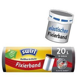 Swirl® Müllbeutel Reißfest & Dicht 4695 20,0 l schwarz, 15 St.