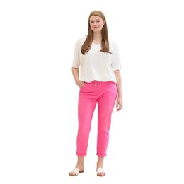 Tom Tailor Große Größen: Schmale Hose in Ankle-Länge, mit Bindeband, pink, Gr.52