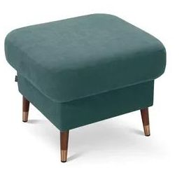 Hocker exxpo - SOFA FASHION "Polly" Gr. B/H/T: 58cm x 48cm x 58cm, Samtvelours, blau (aqua) Sitzhocker